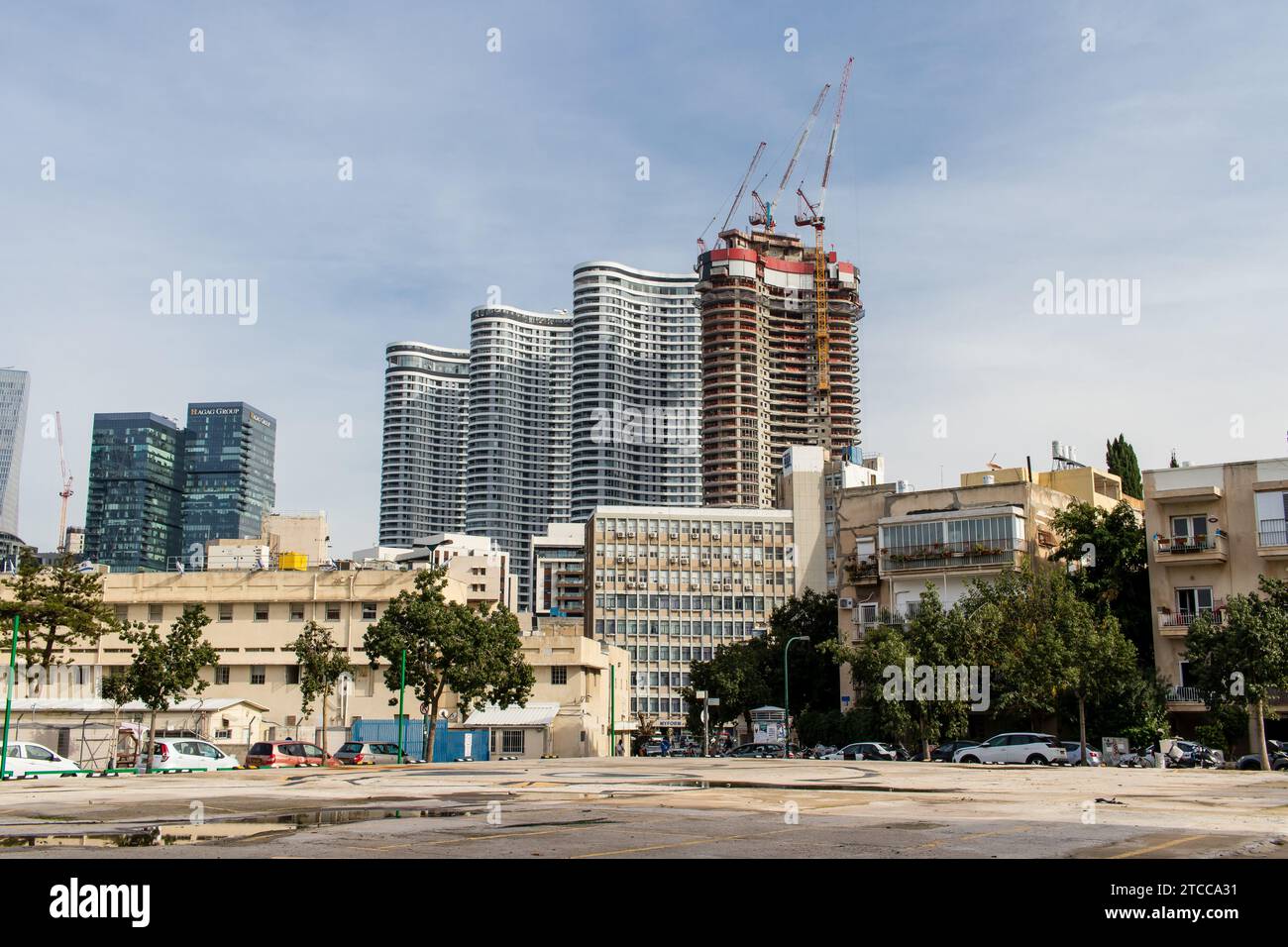 Tel Aviv, Israel - December 10, 2023 Urban landscape and architecture ...