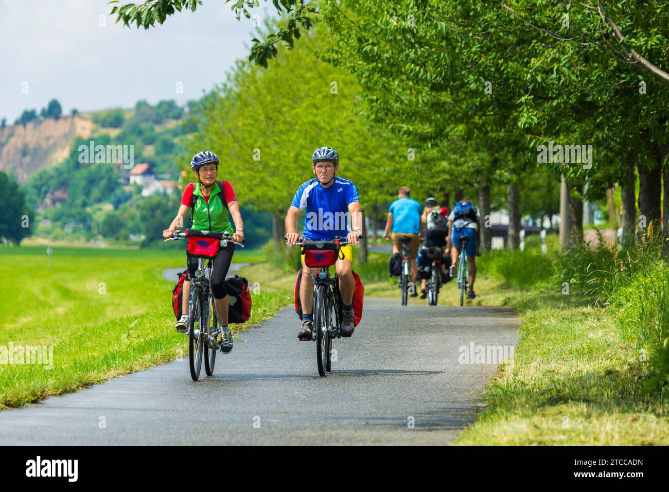 Elbe Cycle Route in Meissen Stock Photo - Alamy
