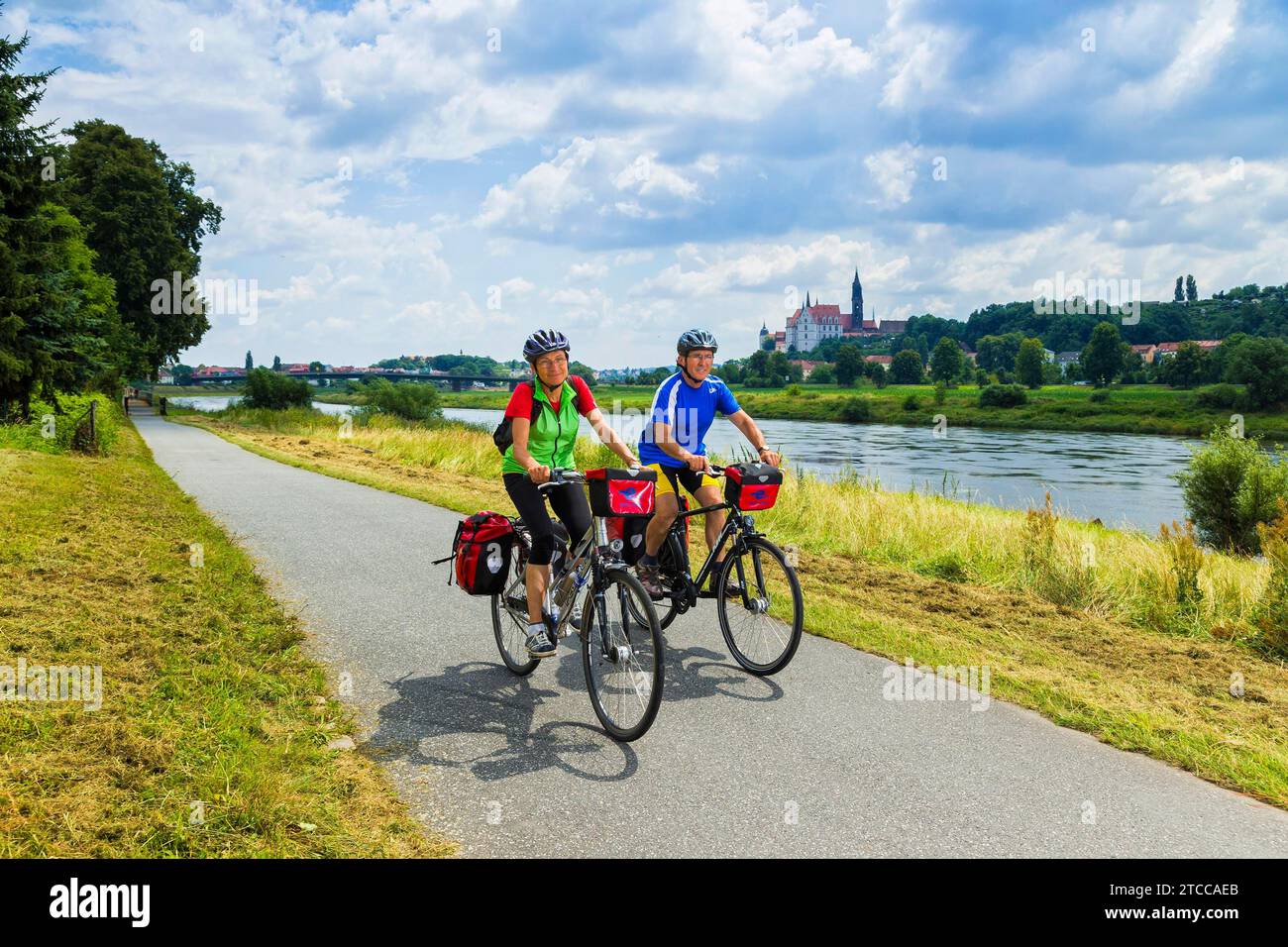 Elbe Cycle Route in Meissen Stock Photo - Alamy