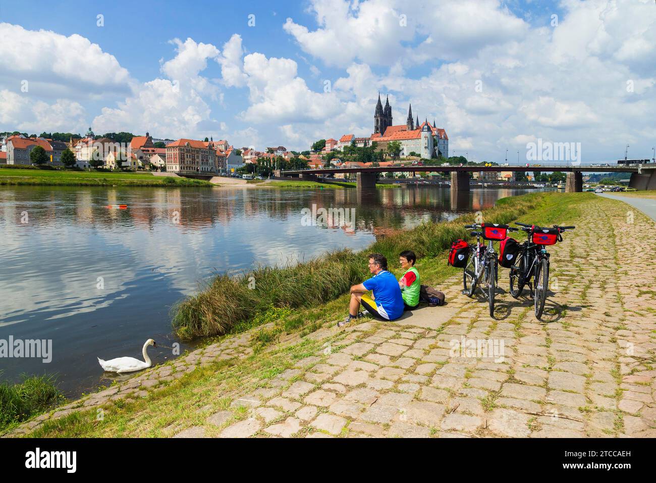 Elbe Cycle Route in Meissen Stock Photo - Alamy