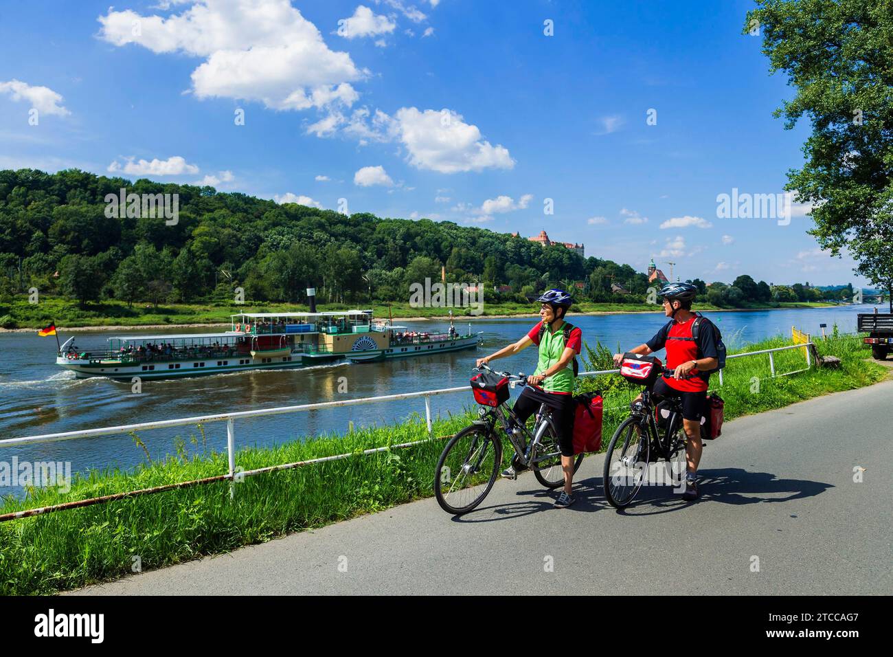 Elbe Cycle Route in Pirna Stock Photo - Alamy
