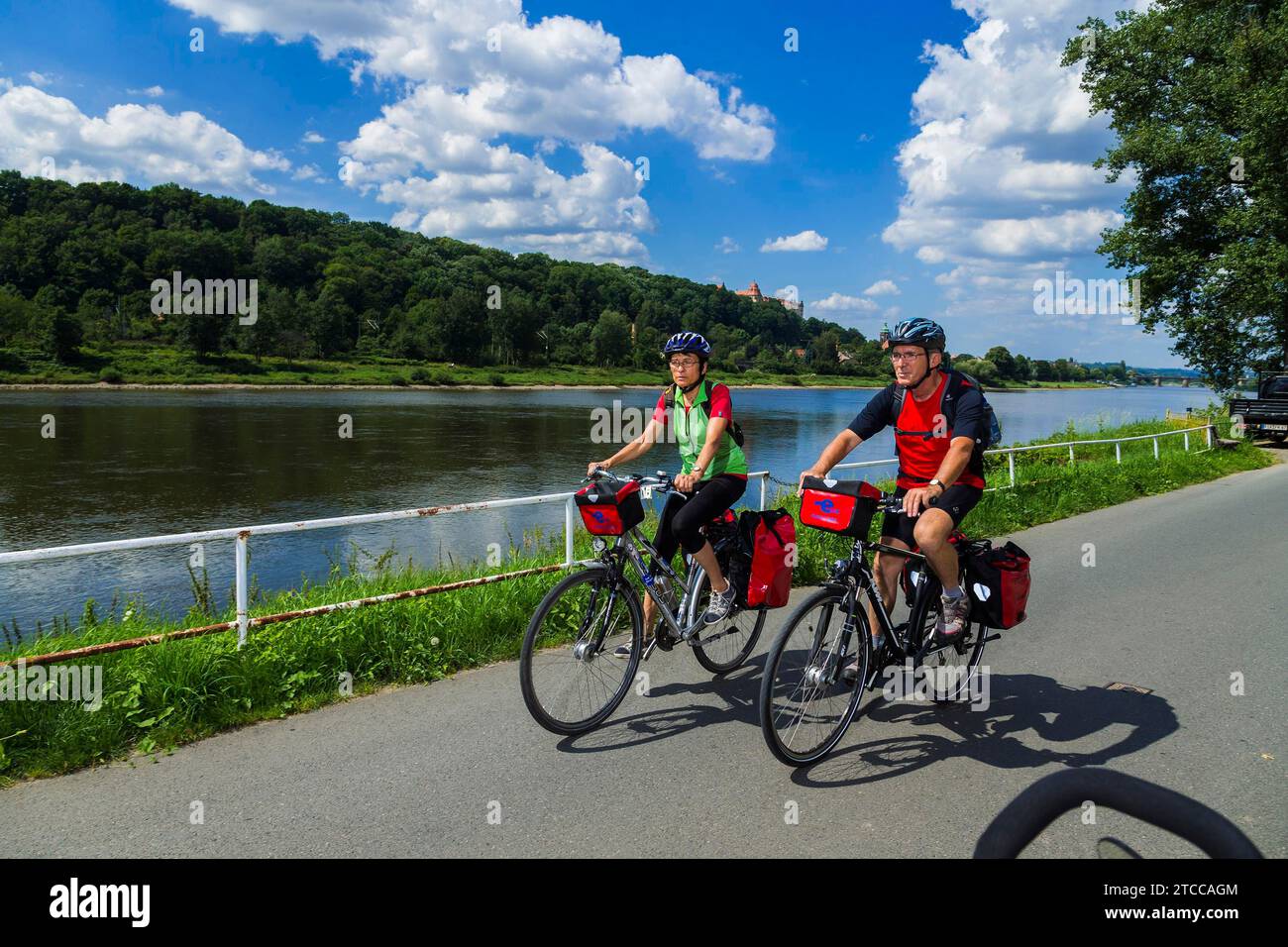 Elbe Cycle Route in Pirna Stock Photo - Alamy