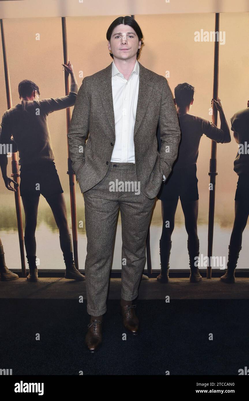 Jack Mulhern attends the premiere of "The Boys in the Boat" on Monday ...