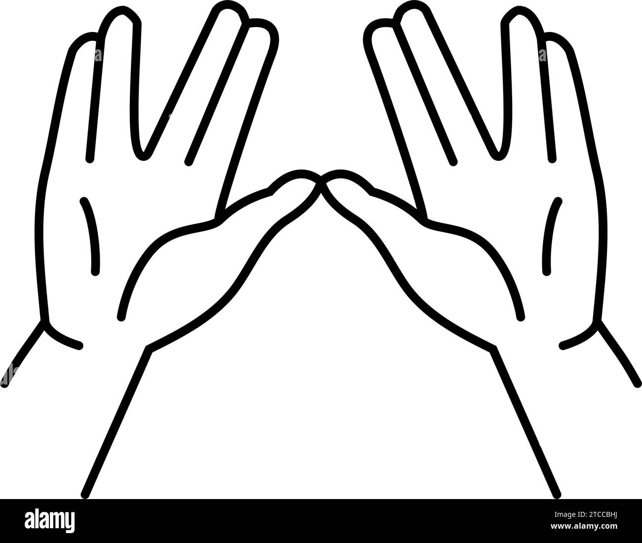 jewish prayer gesture line icon vector illustration Stock Vector Image ...