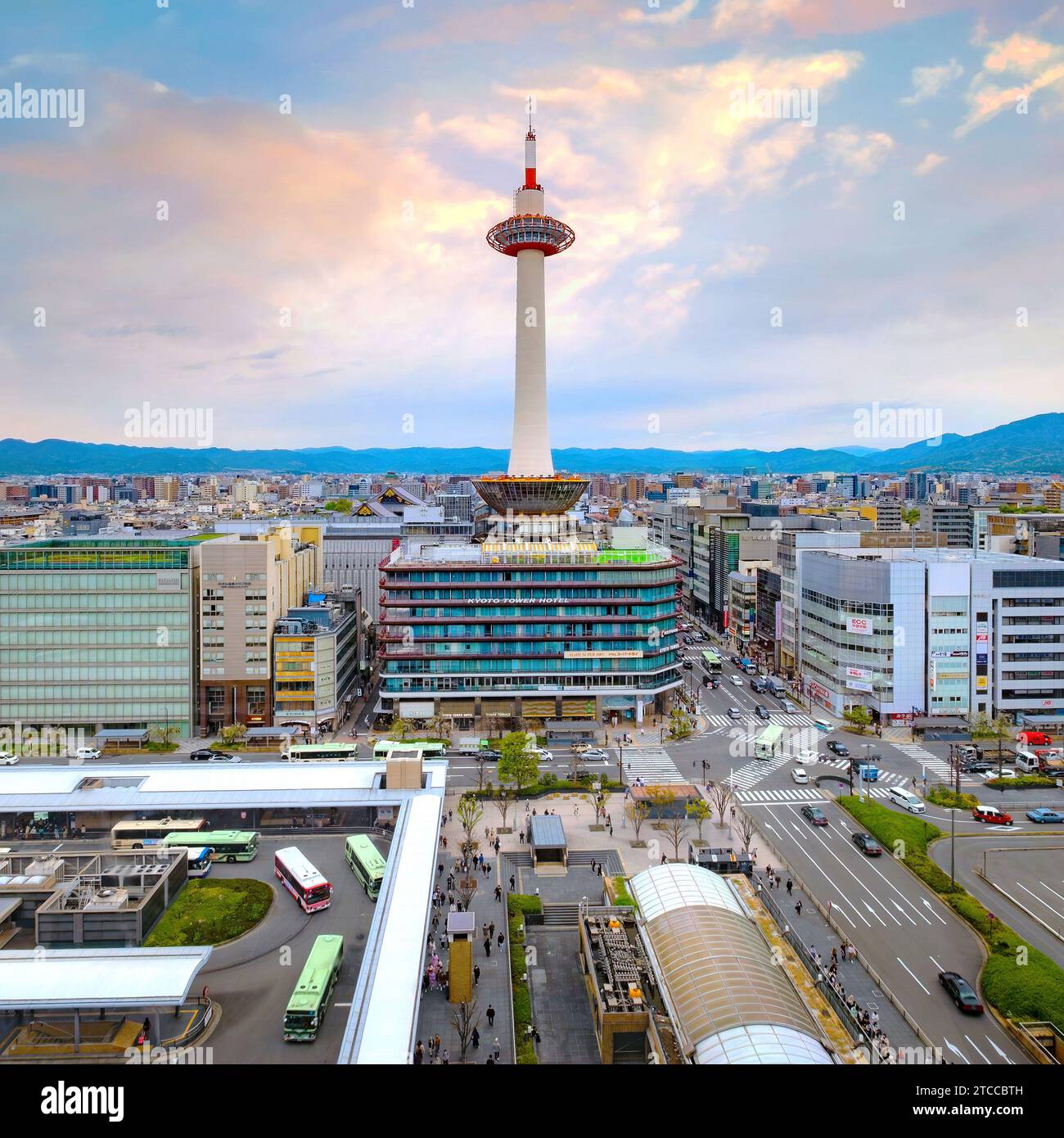 Kyoto, Japan - April 6 2023: Kyoto Tower completed in 1964 it's the tallest structure in Kyoto ...