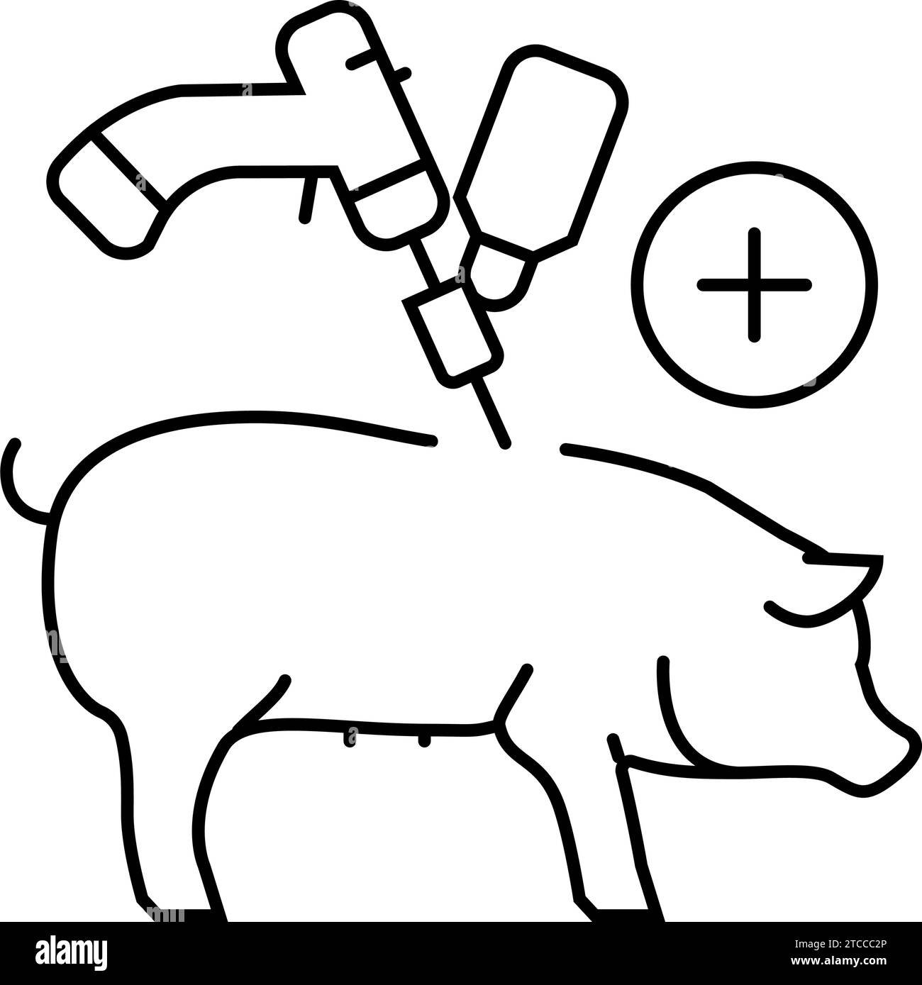 pig vaccination line icon vector illustration Stock Vector Image & Art ...