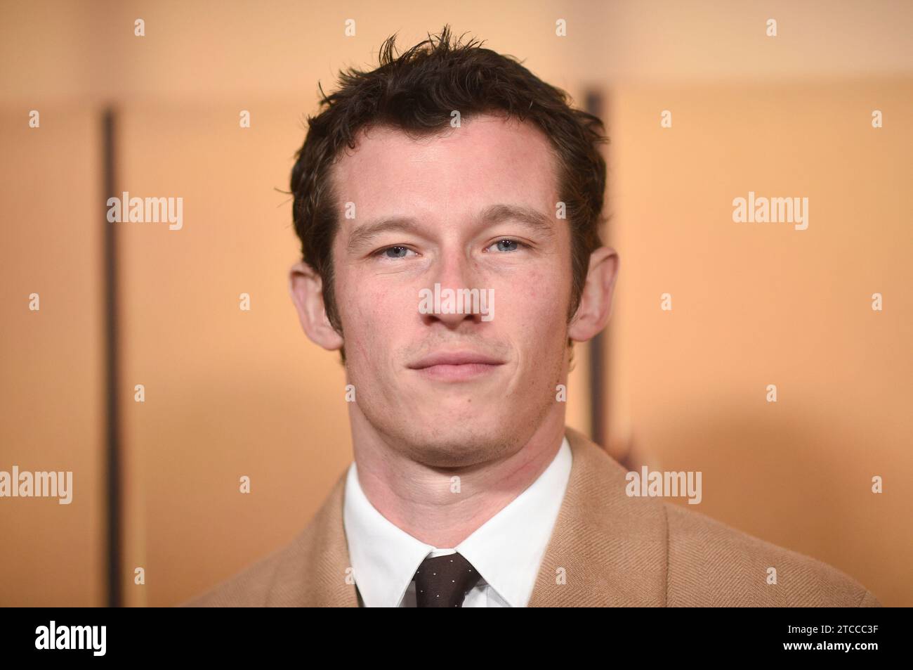 Callum Turner attends the premiere of "The Boys in the Boat" on Monday ...