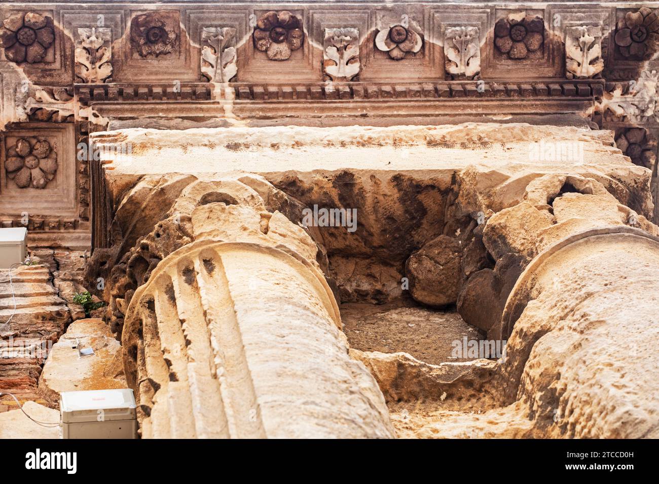 Ancient Greek temple with columns, bottom view. journey Stock Photo - Alamy
