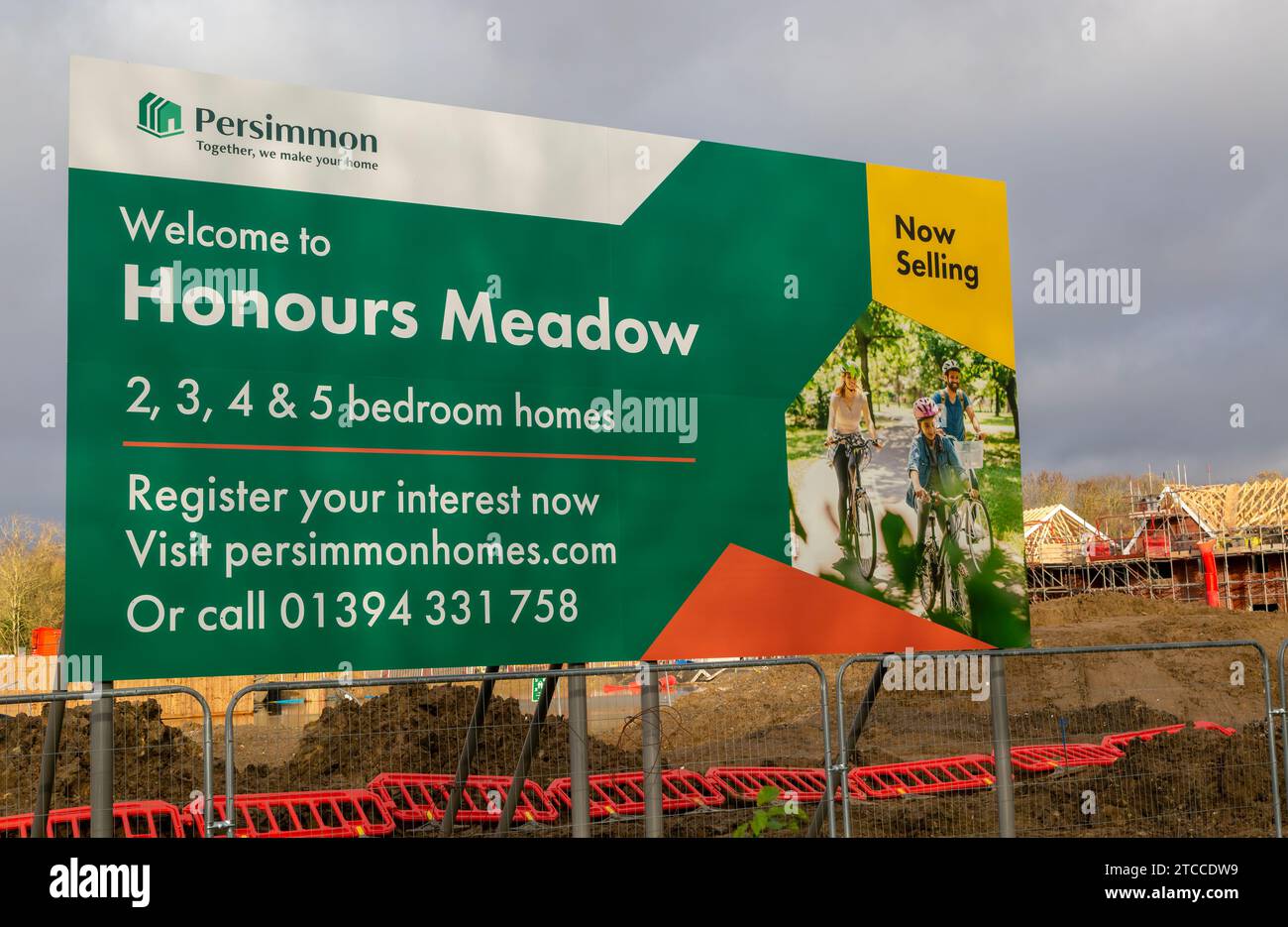 Advertising billboard building site construction new homes, Persimmon ...