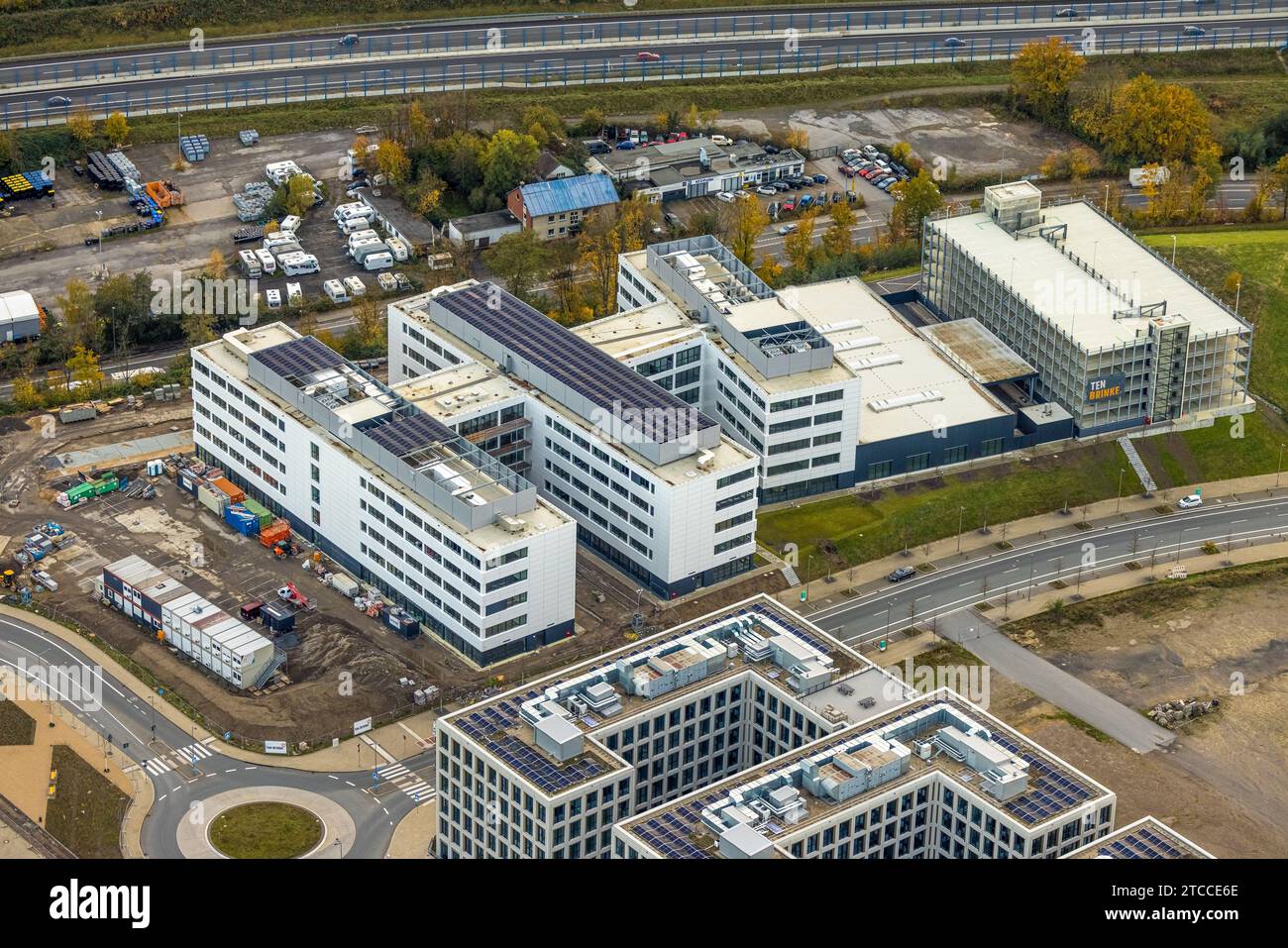 Aerial view, Mark 51/7 construction site, O-Werk Campus and new science ...