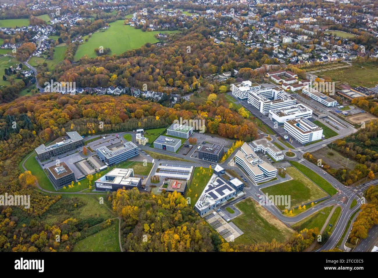 Aerial view, building of the health campus of the RUB Ruhr University ...