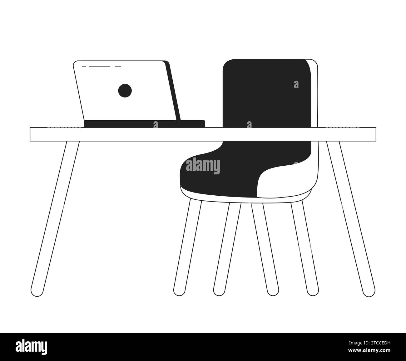 Cozy workspace laptop on Black and White Stock Photos & Images - Alamy