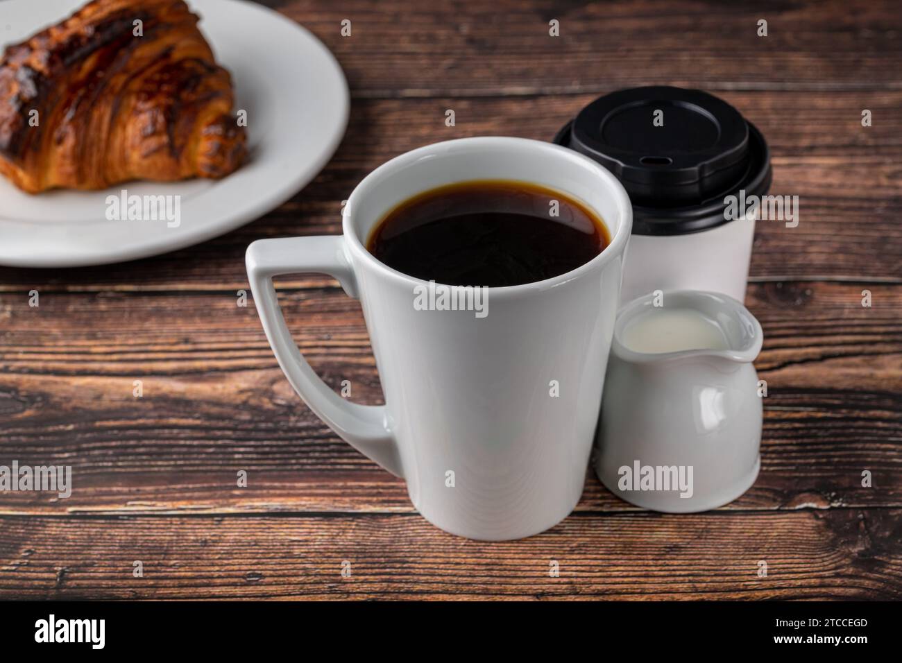 Filter coffee brewed in a white porcelain cup in a filter coffee ...