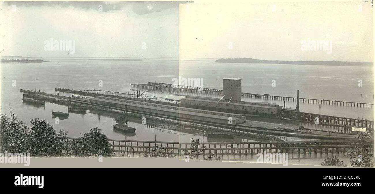 Wilhelm Hester panorama of Great Northern Railway Ocean Dock, Smith's ...