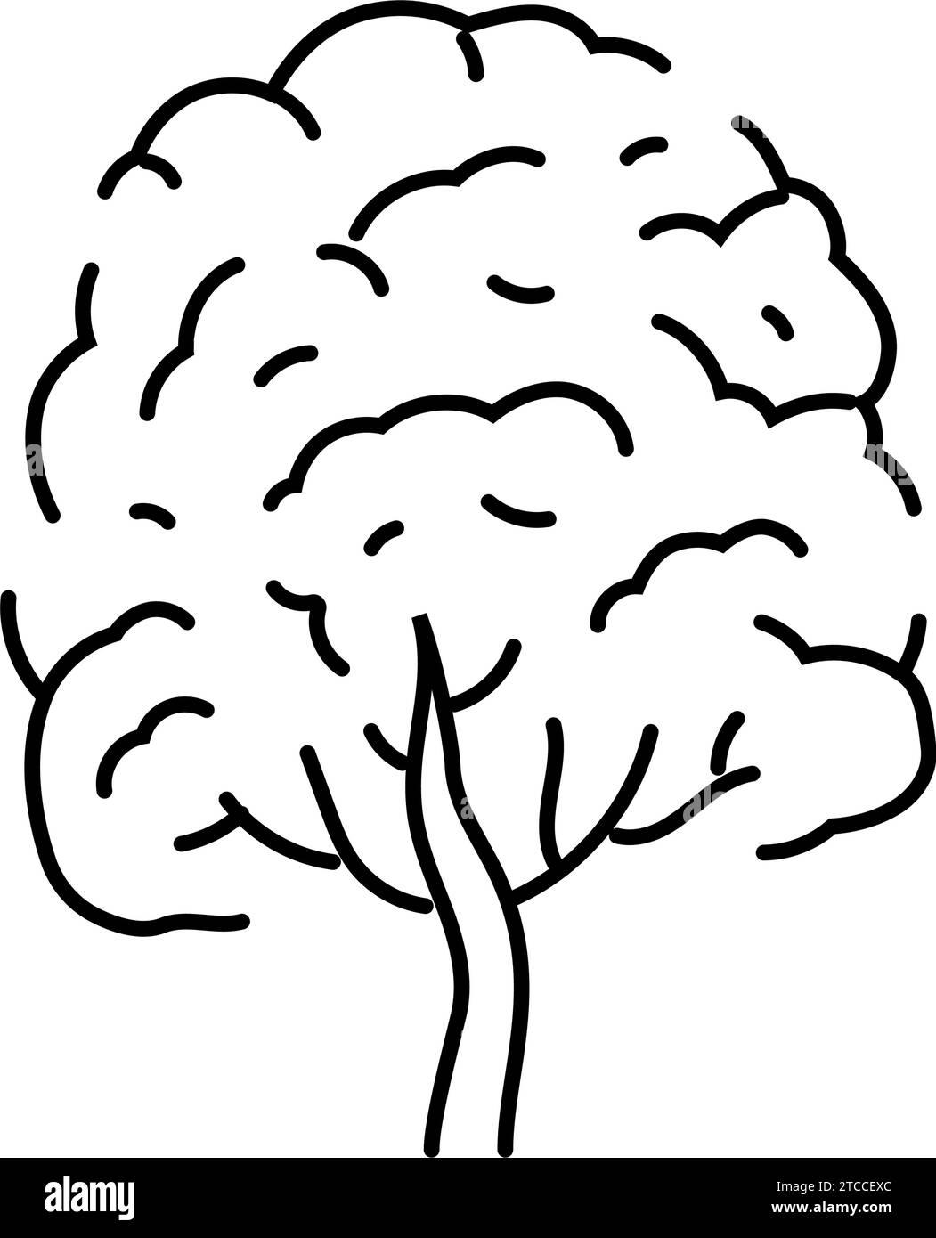 neem tree jungle amazon line icon vector illustration Stock Vector ...