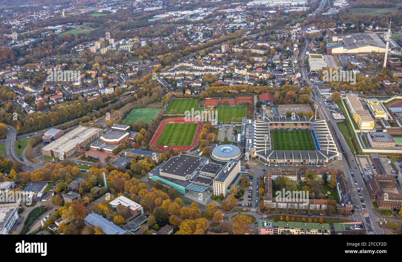 Aerial view, Bundesliga stadium Vonovia Ruhrstadion soccer ground of ...