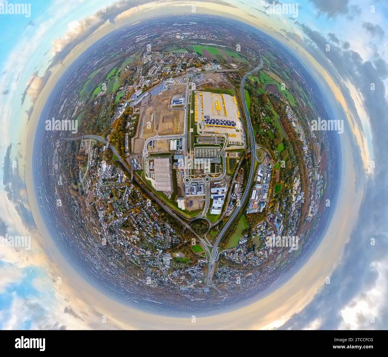 Aerial view, large construction site Mark 51/7, O-Werk Campus and new ...