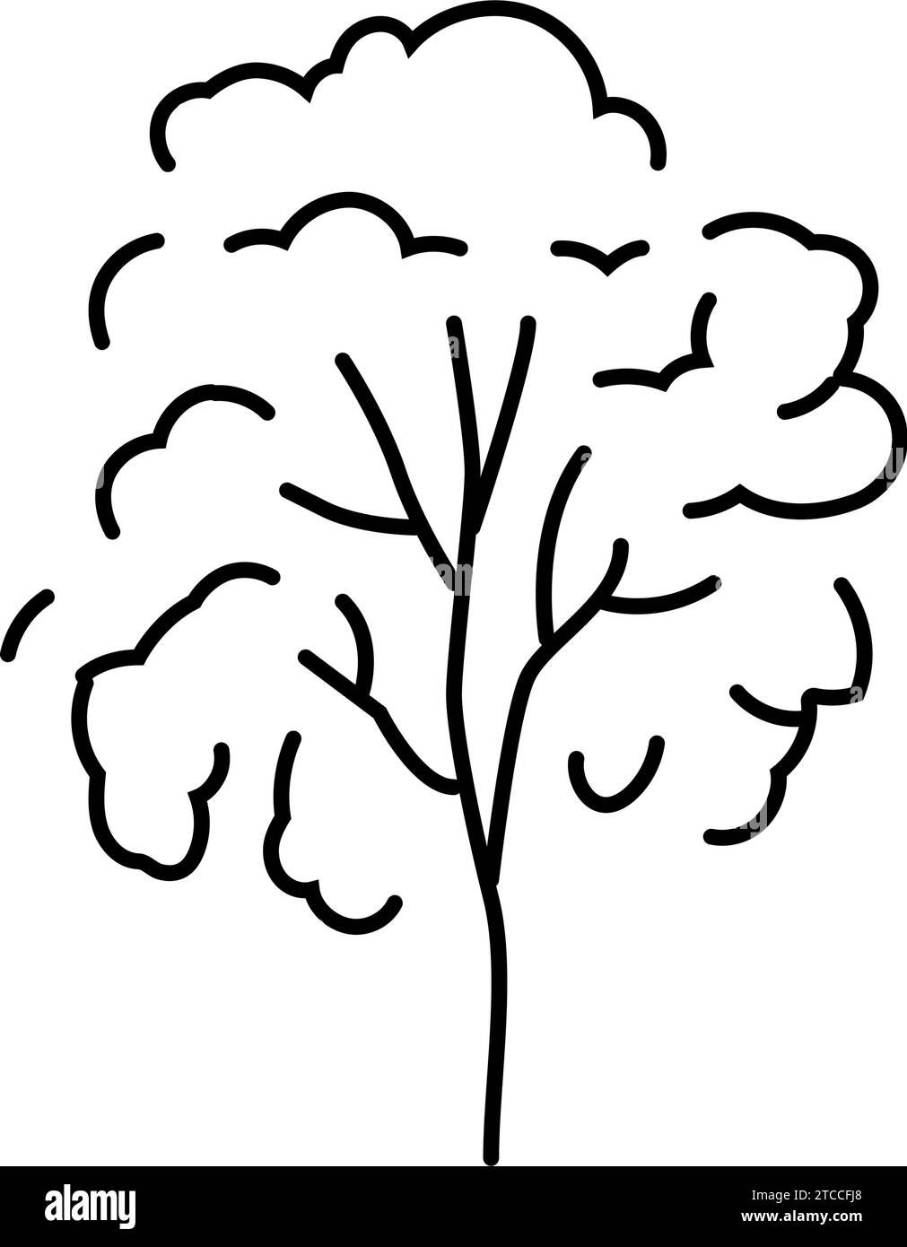 padauk tree jungle amazon line icon vector illustration Stock Vector ...