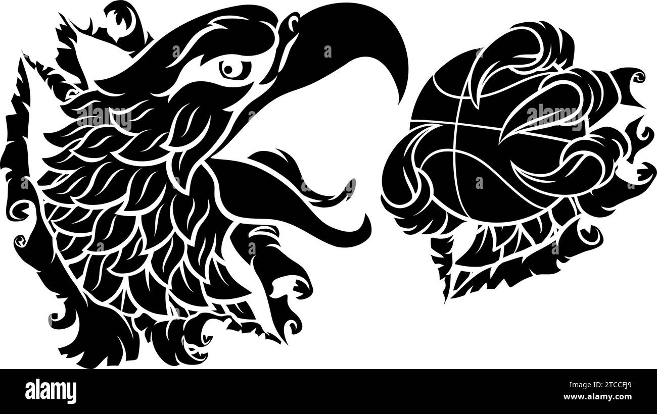 Bald Eagle Hawk Ripping Basketball Ball Mascot Stock Vector Image & Art ...