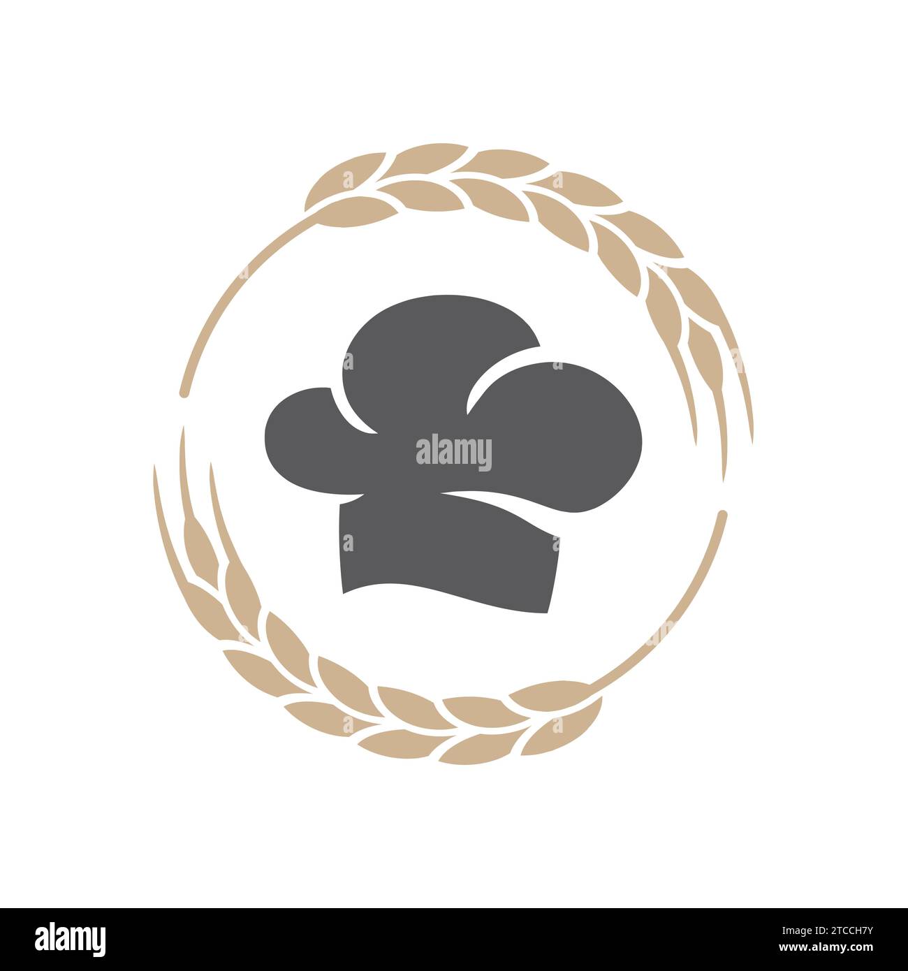 Bakery, cooking vector logo. Chef cap and wheat circle icon Stock ...