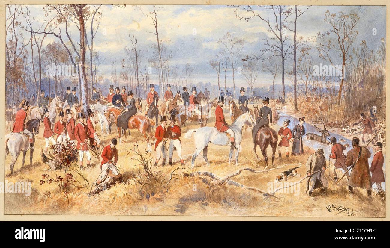 Wilhelm Richter Kaiserpaar auf Parforcejagd 1878 Stock Photo - Alamy