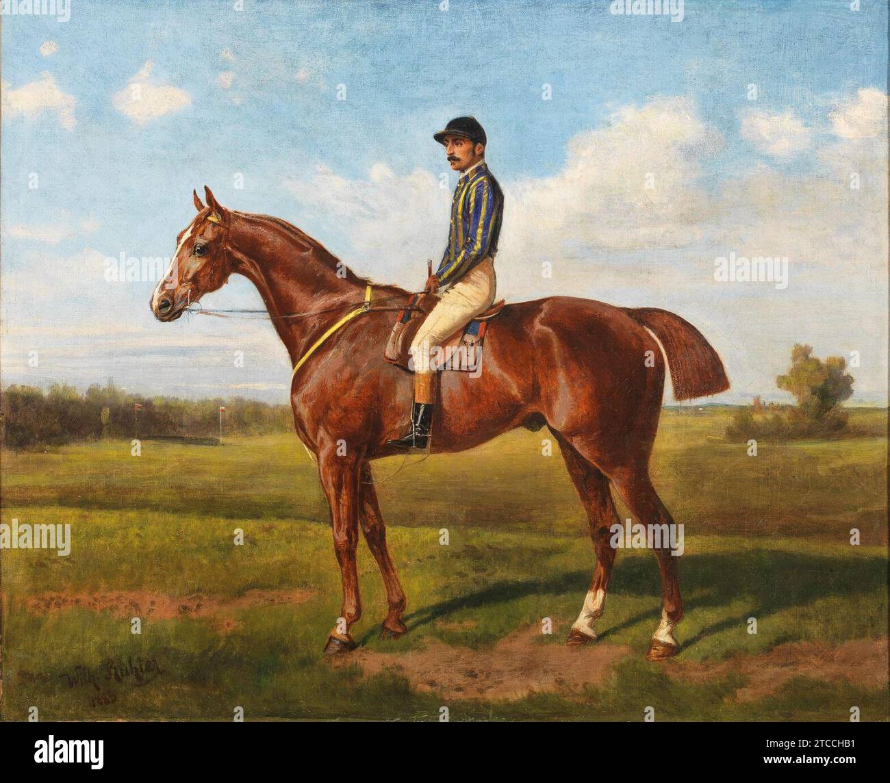 Wilhelm Richter Jockey mit Pferd Lumpazi-Vagabundus 1883 Stock Photo ...