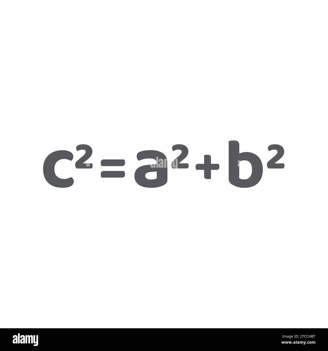 Pythagorean theorem equation vector icon. Pythagoras geometry and ...