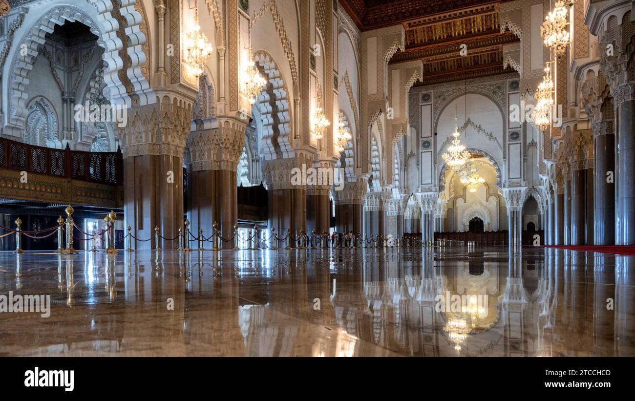 Casablanca, Morocco: interiors of Hassan II Mosque Stock Photo - Alamy