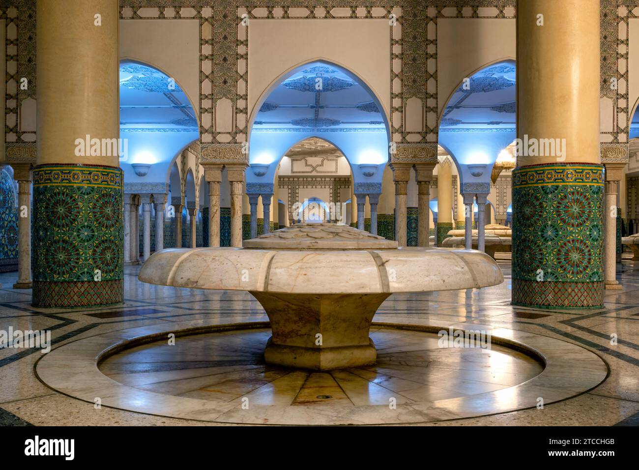 Casablanca, Morocco: the baths inside the Hassan II Mosque Stock Photo ...