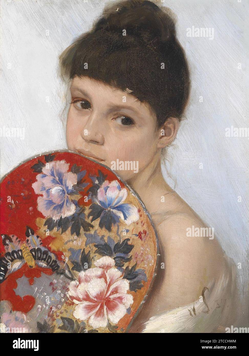 Wilhelm Simmler Der Fächer 1887 Stock Photo - Alamy