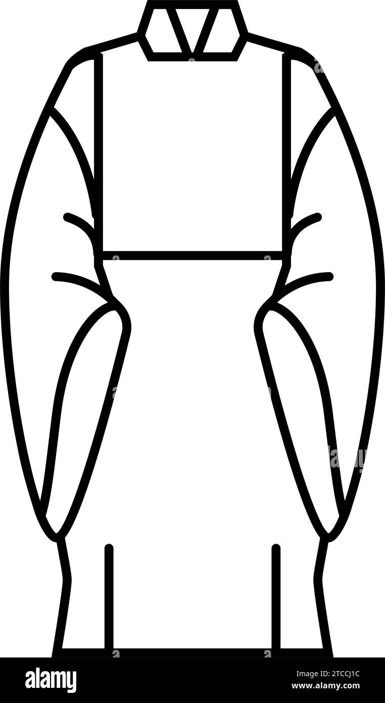 shinto priest robe shintoism line icon vector illustration Stock Vector ...