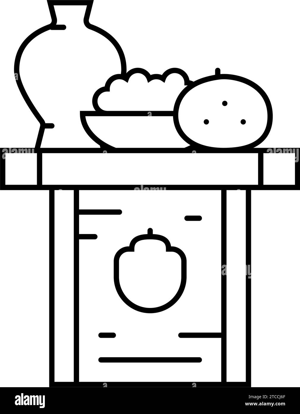 shinsen food offering shintoism line icon vector illustration Stock Vector Image & Art - Alamy