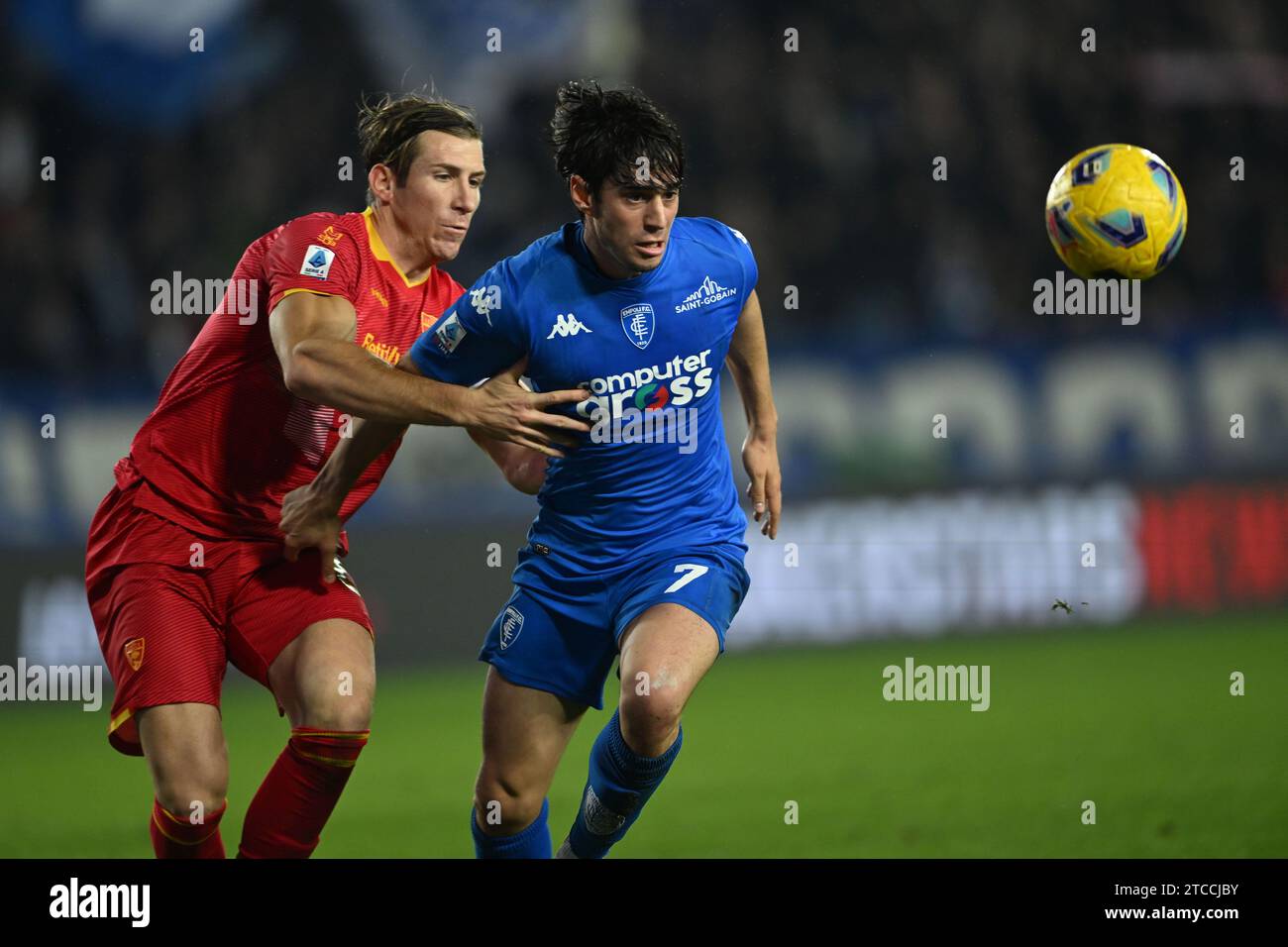 Stiven Shpendi (Empoli)Federico Baschirotto (Lecce) during the Italian ...