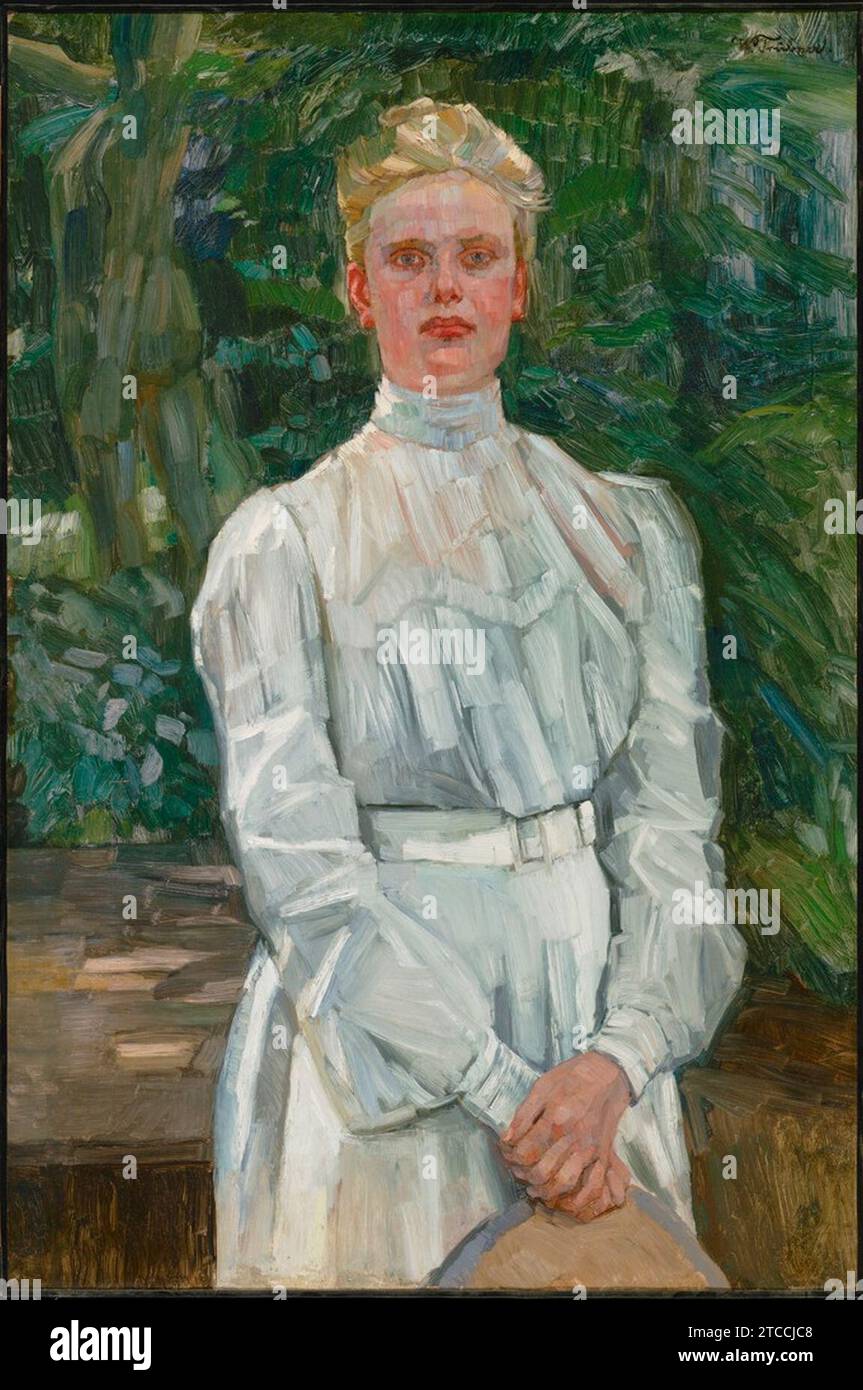 Wilhelm Trübner - Portrait of Fräulein Maria Wüsthoff Stock Photo - Alamy