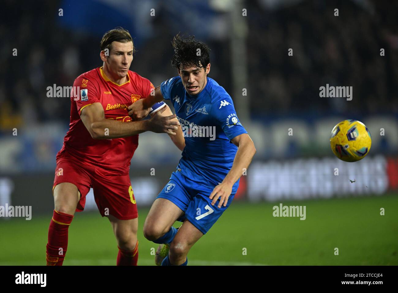 Stiven Shpendi (Empoli)Federico Baschirotto (Lecce) during the Italian ...
