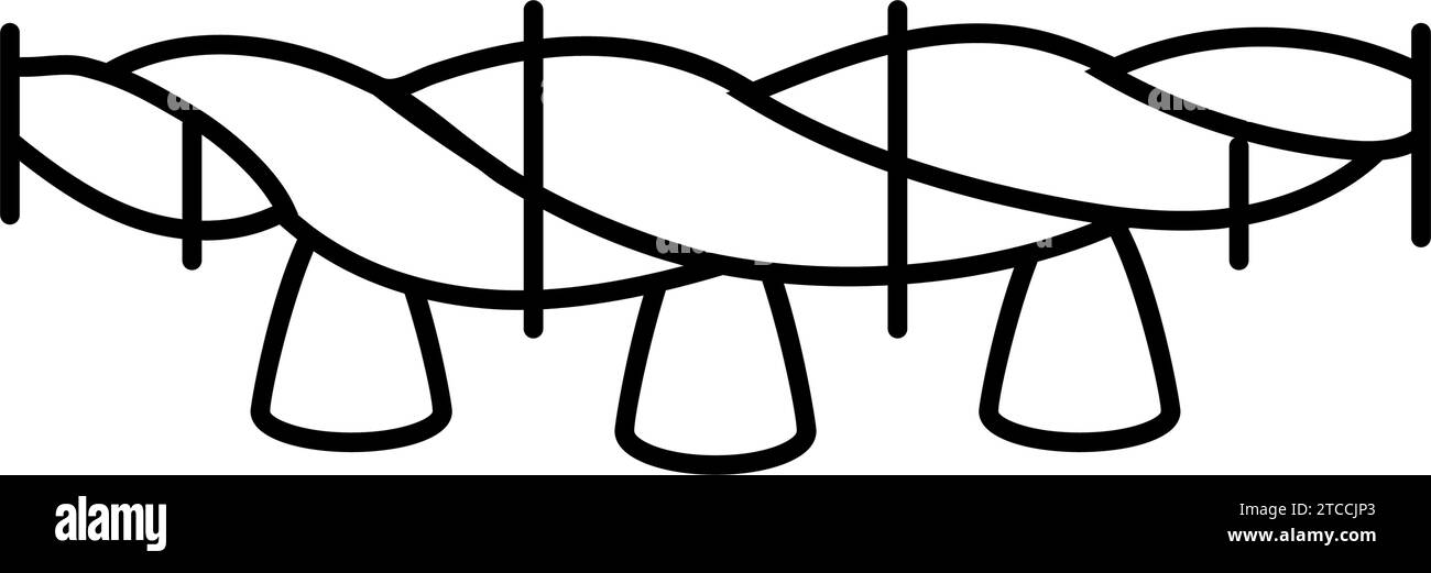 shimenawa rope shintoism line icon vector illustration Stock Vector ...