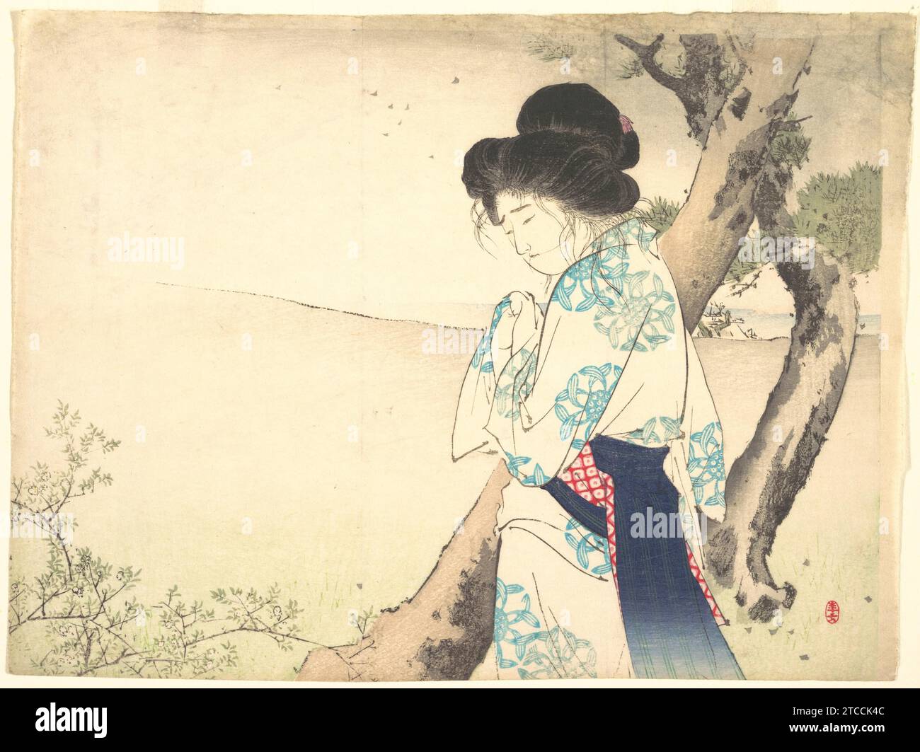 The Mad Woman of Yawata (Yawata no kyojo) from kuchie (frontispiece) of ...