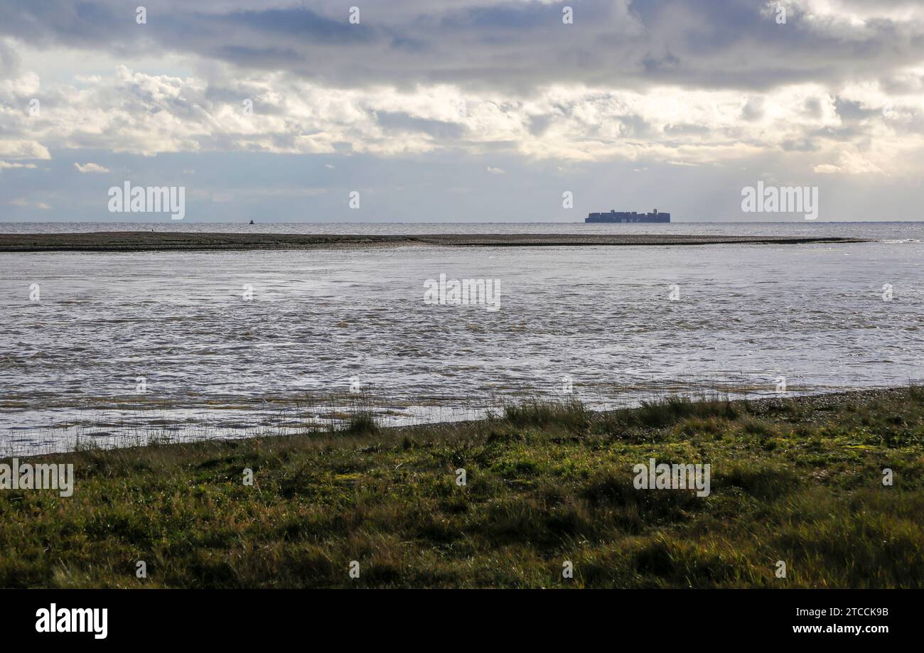 North Weir Point tip end of Orford Ness shingle spit, River Ore ...