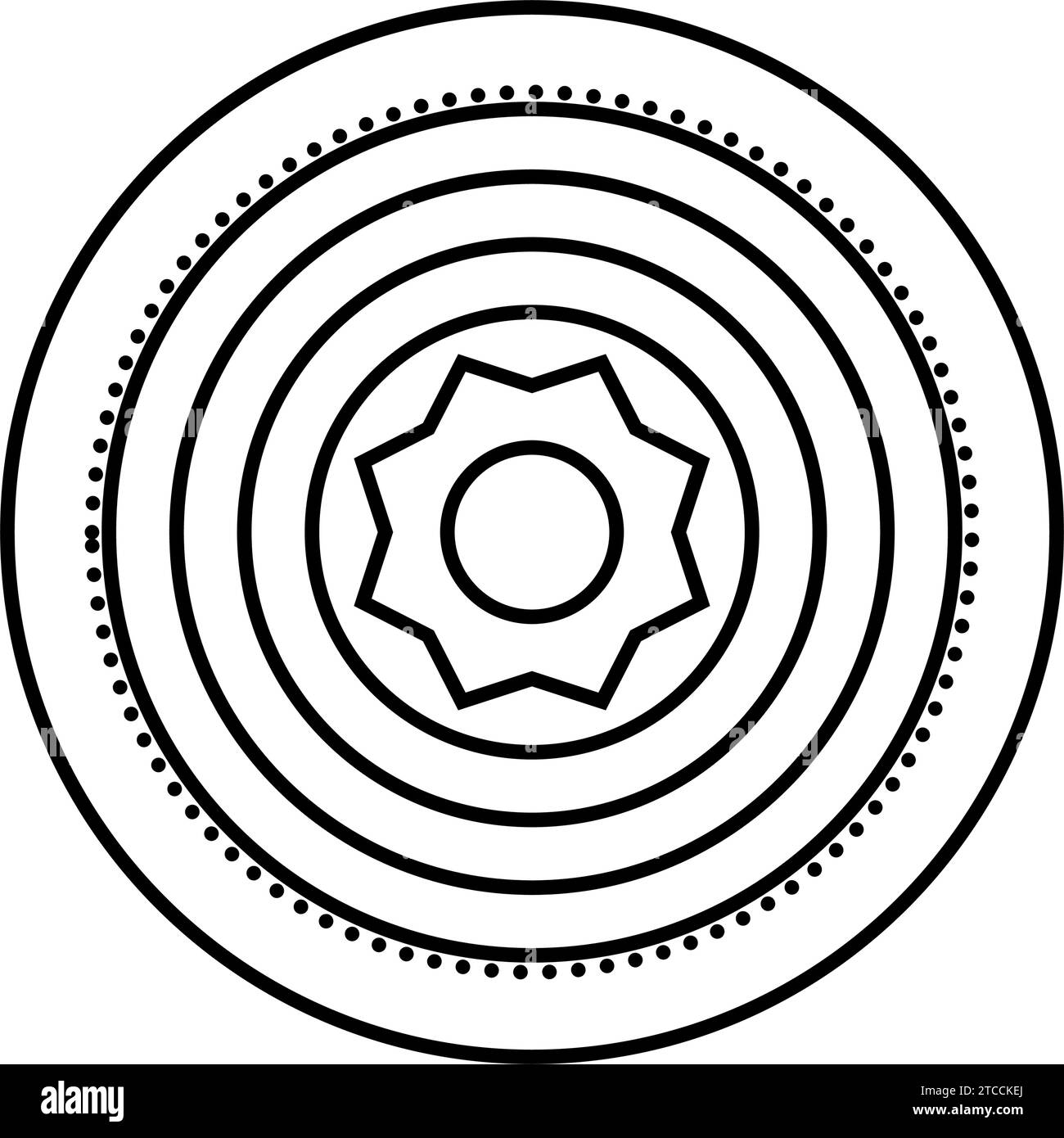 yata mirror shintoism line icon vector illustration Stock Vector Image ...