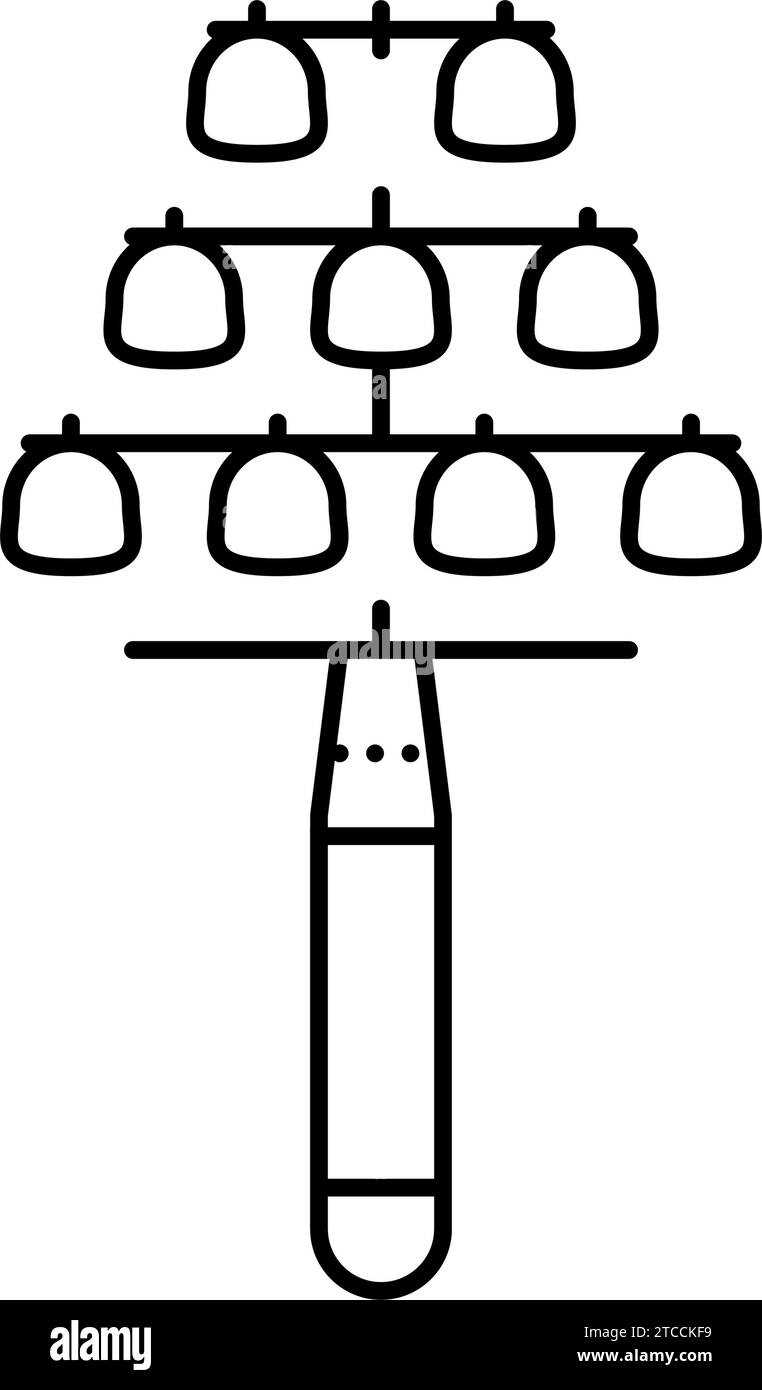 shinto bells shintoism line icon vector illustration Stock Vector Image ...