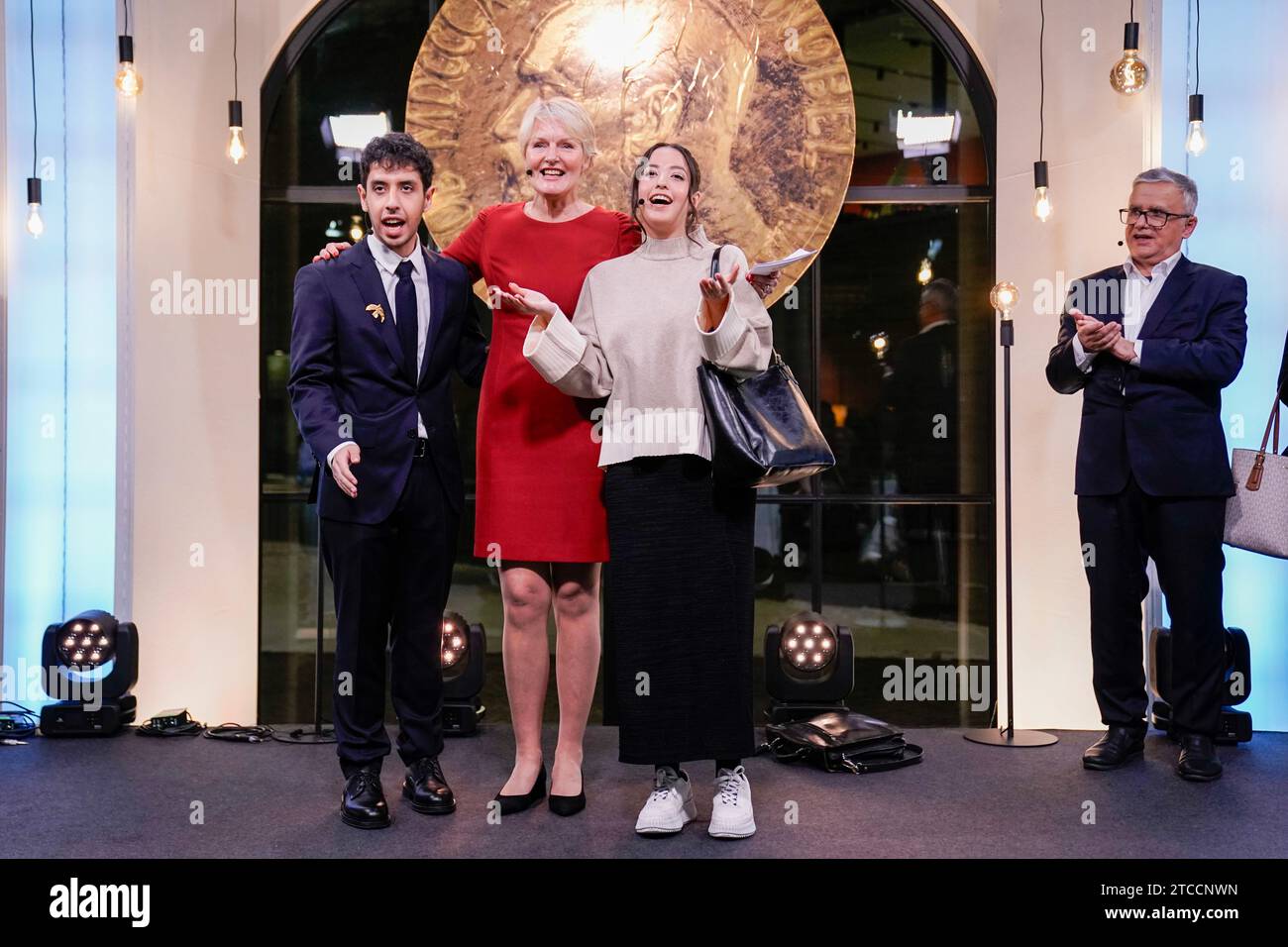 Oslo 20231211.Ali Rahmani, director Kjersti Floegstad at the Nobel ...