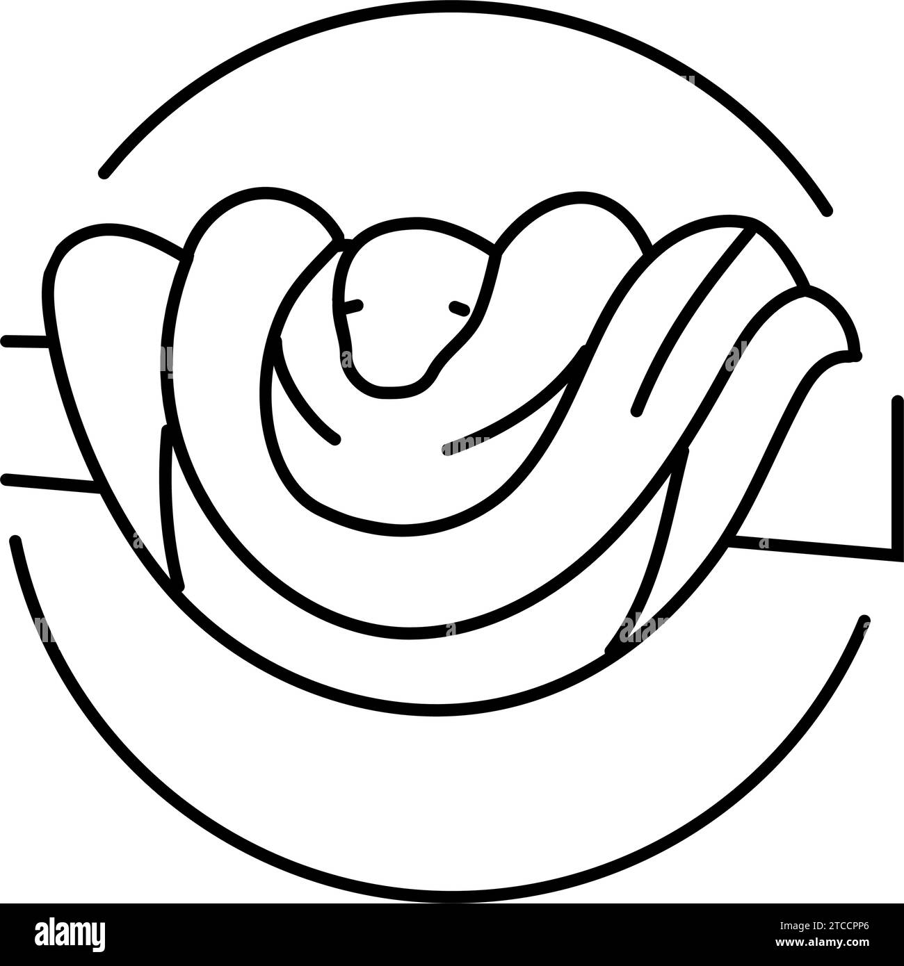 snake tree animal line icon vector illustration Stock Vector Image ...