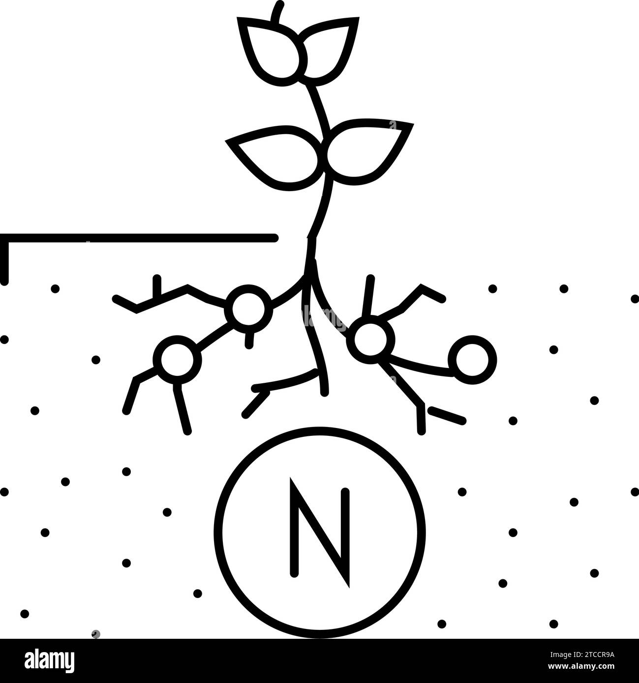 nitrogen fixation environmental line icon vector illustration Stock ...