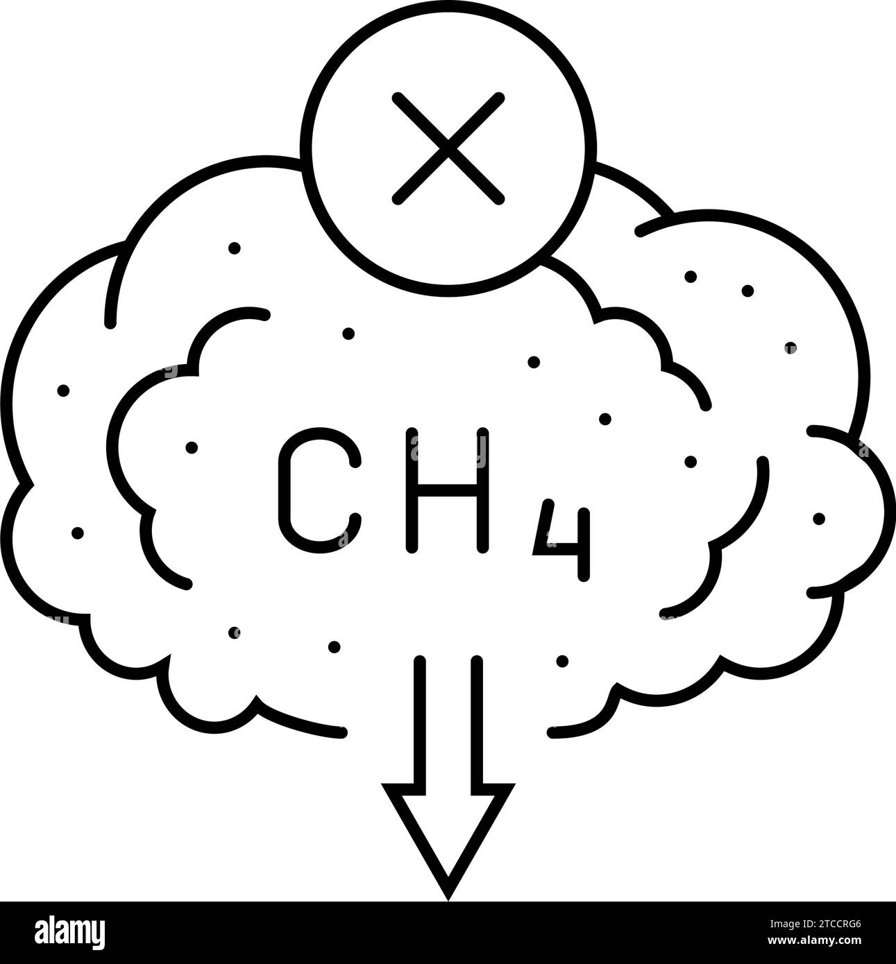 methane reduction environmental line icon vector illustration Stock ...