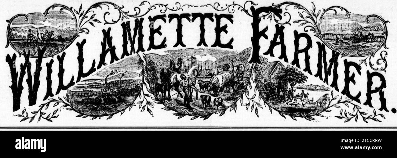 Willamette Farmer newspaper nameplate on April 30, 1875, page 1 Stock ...