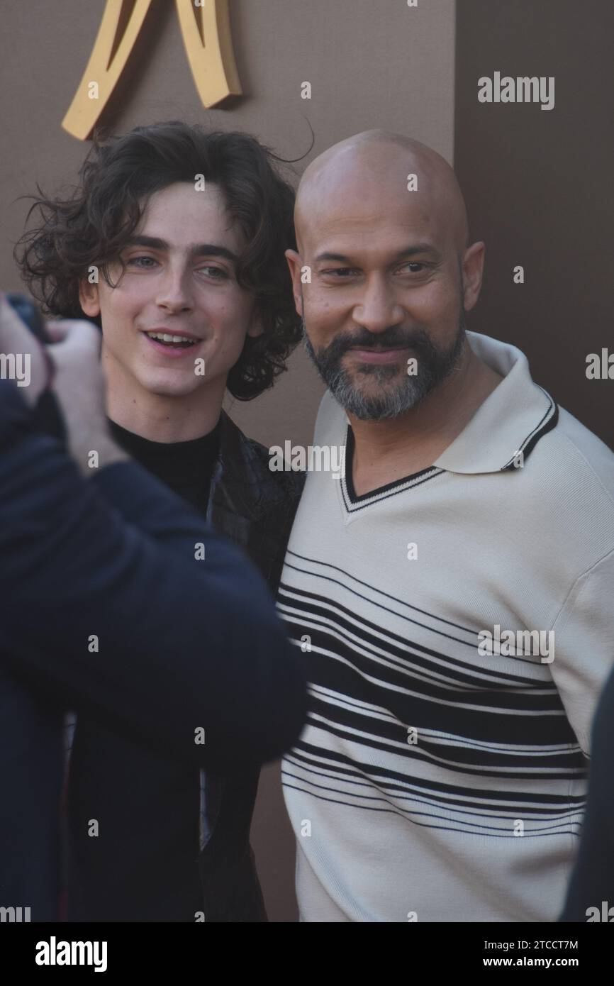 Los Angeles, California, USA 10th December 2023 Actor Timothee Chalamet and Actor Keegan-Michael ...