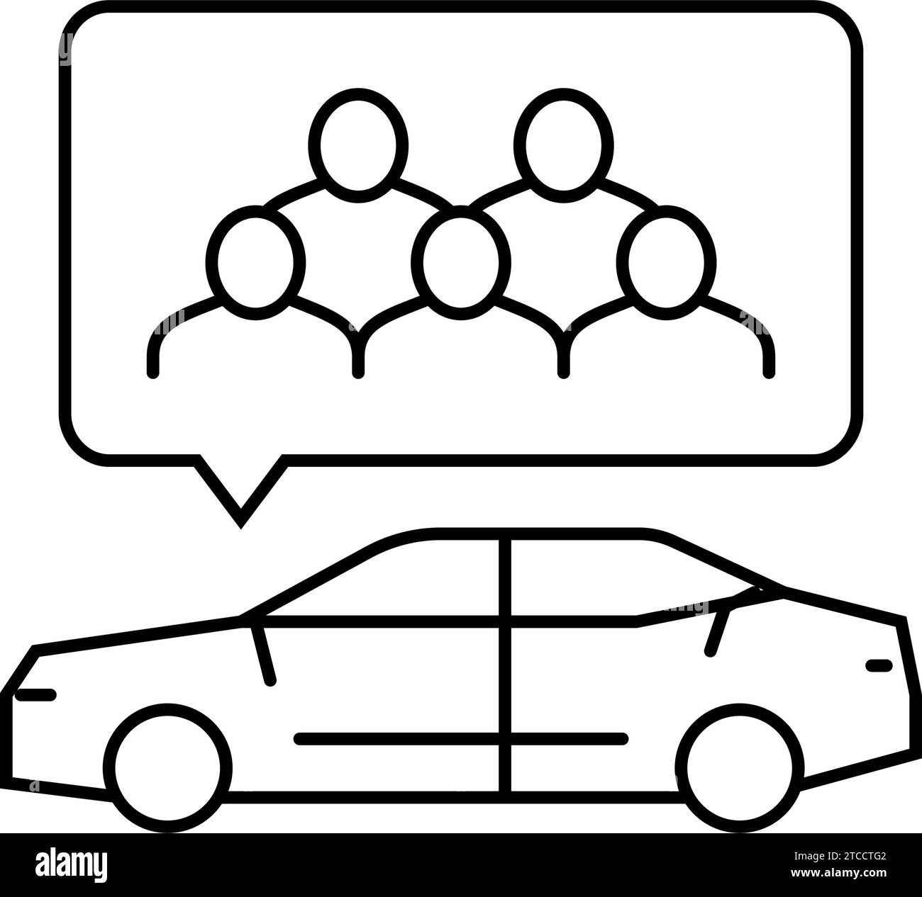 carpooling environmental line icon vector illustration Stock Vector ...