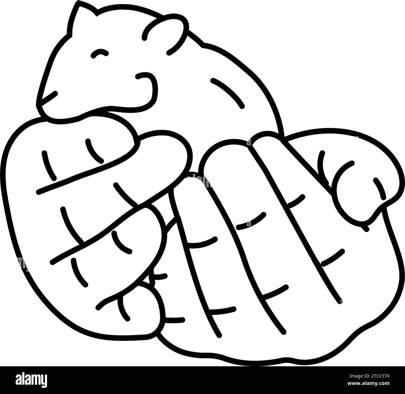 hamster hand pet line icon vector illustration Stock Vector Image & Art ...