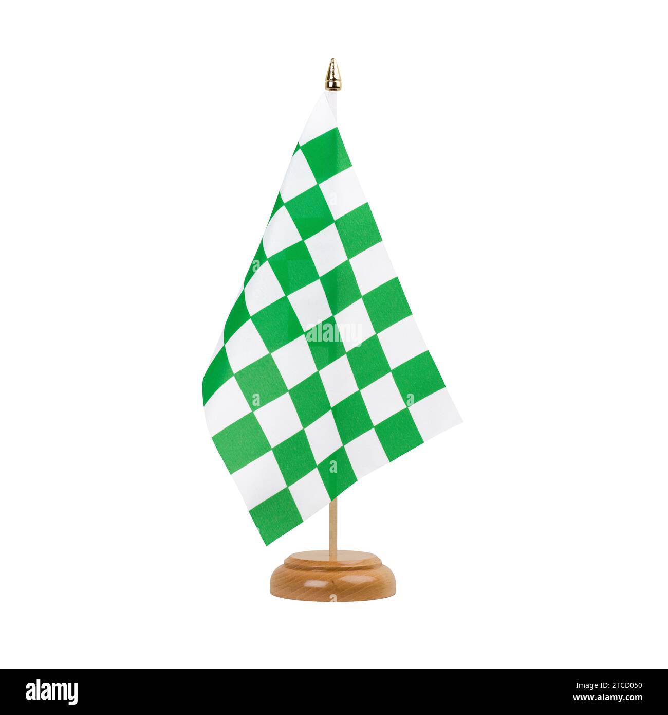 Checkered Green-White Flag Stock Photo - Alamy