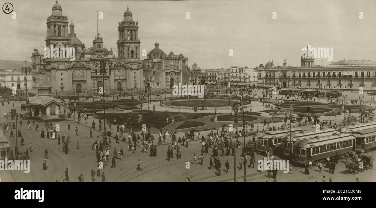 Mexico City, Federal District (Mexico), December 1923. View of the ...